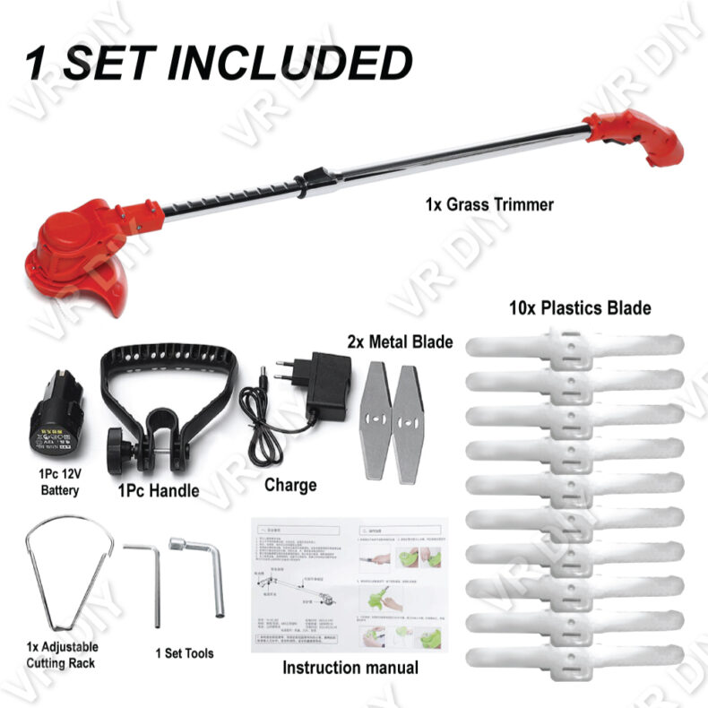 Portable Heavy Duty 12V Electric Lawn Mower Grass Cutter Garden ...