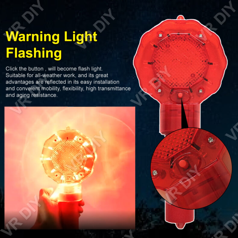 Handheld LED Strobe Warning Light Plum Blossom Traffic Road Warning ...