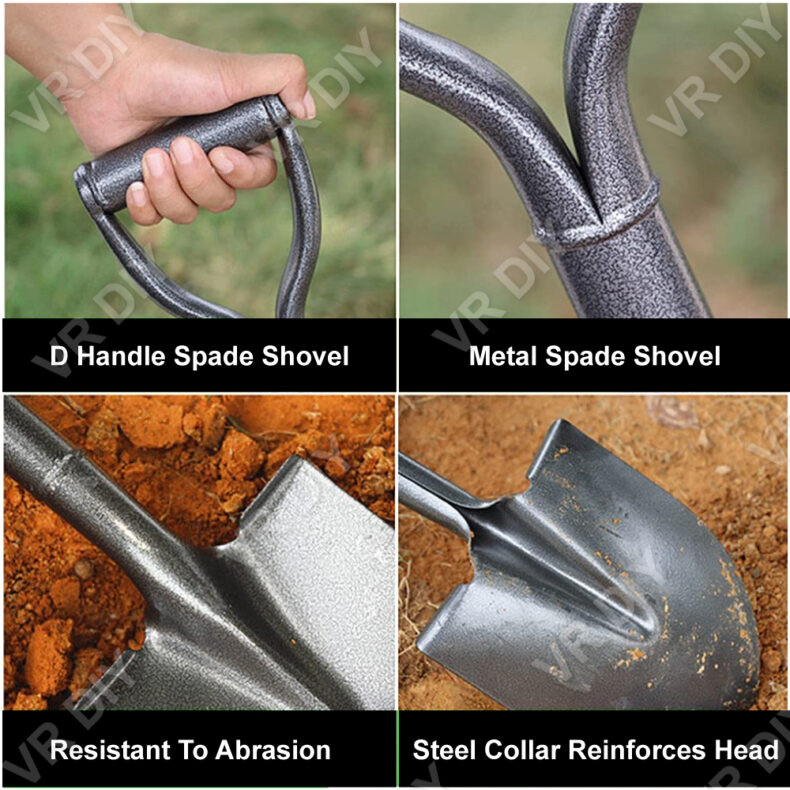 (Point / Flat) Metal Steel Gardening Shovel 40Inch Heavy Duty Skop ...