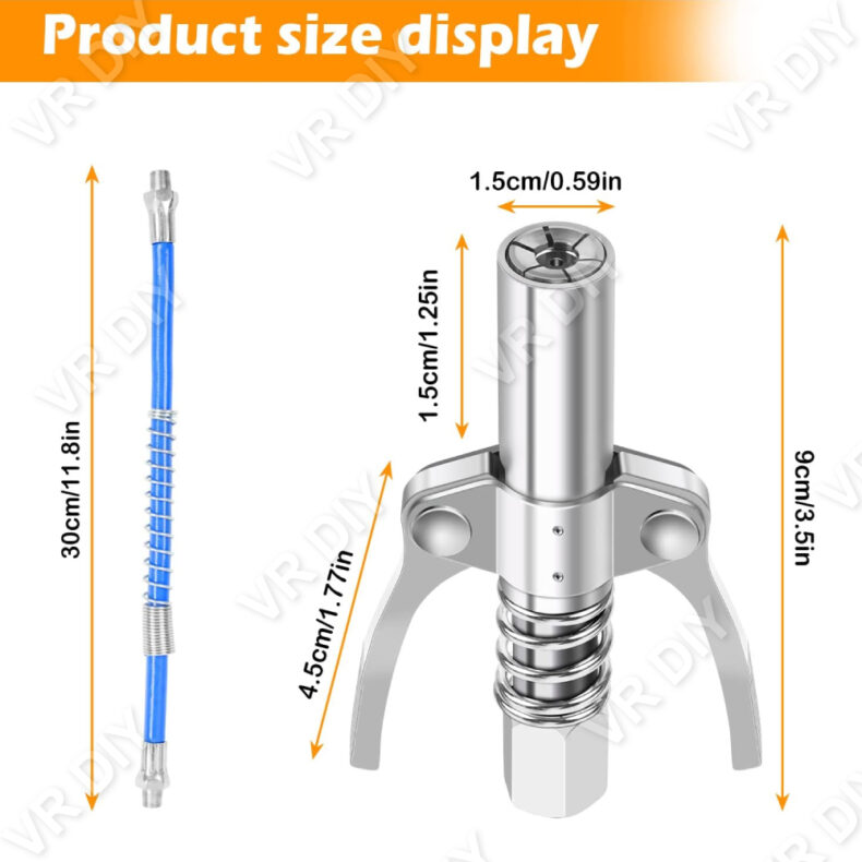 10000psi Double Handle Grease Quick Self Locking Coupler Hose Kit Tool ...