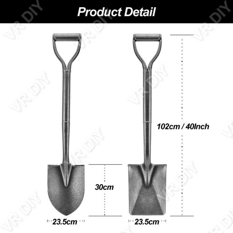 (Point / Flat) Metal Steel Gardening Shovel 40Inch Heavy Duty Skop ...